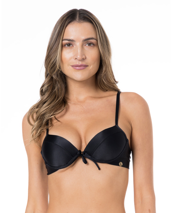 Top Bolha Fio Liso Preto