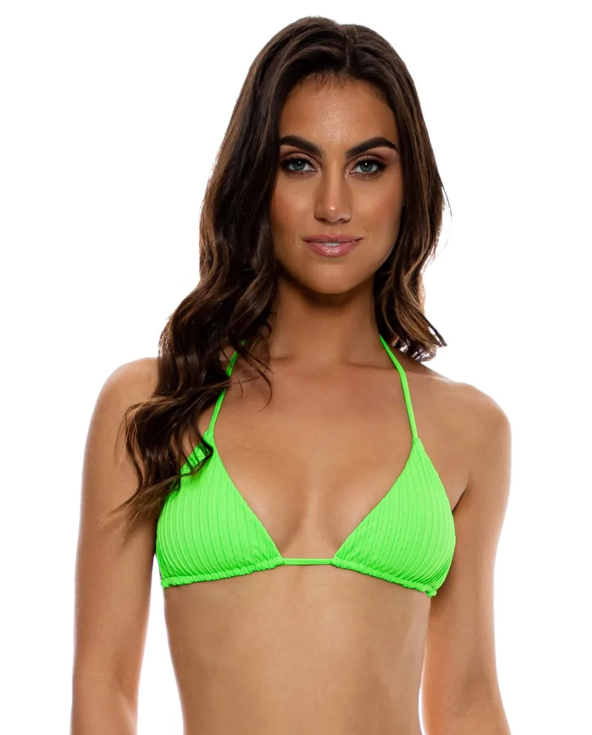 Top Wavy Ruched Que Sera Sera Neon Lime