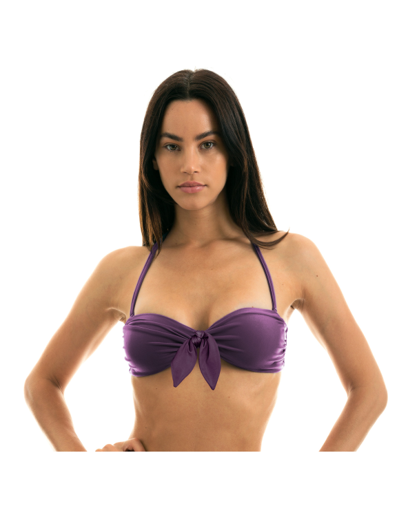 Bandeau-Top Lila Glänzend, Träger Abnehmbar - Top Viena Bandeau