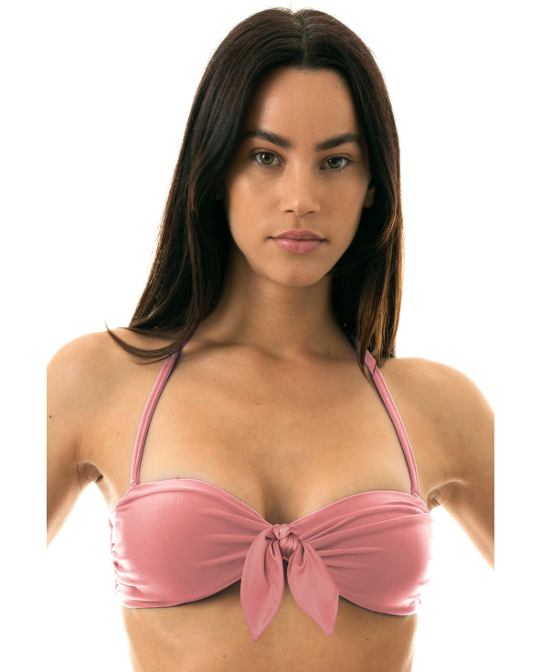 Bandeau-Top Rosa Glänzend, Träger Abnehmbar - Top Callas Bandeau