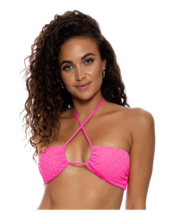 Top Drawstring Diamond Girl Shocking Pink