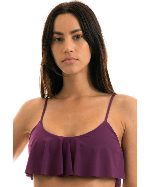 Bustier-Top Purpurfarben Verstellbar, Volants - Top Sublime Babado