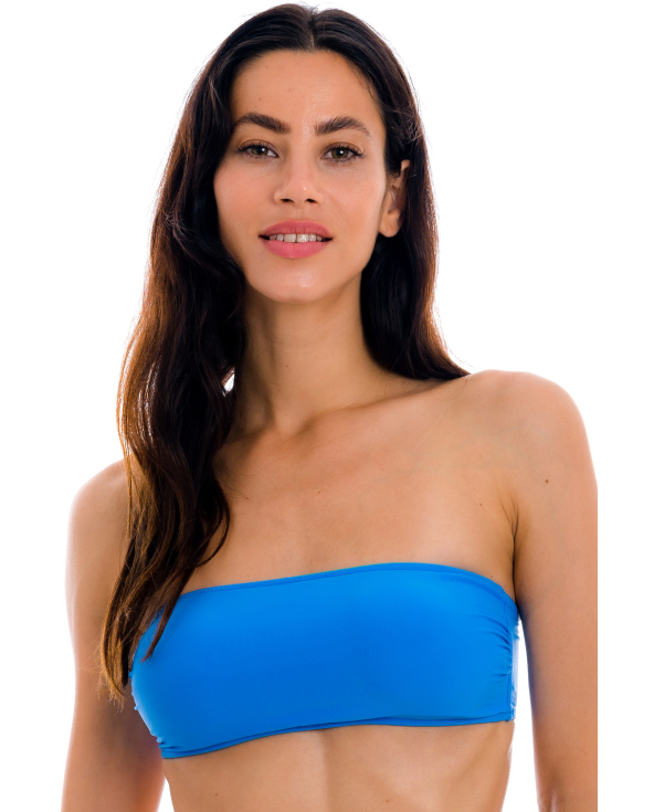 Unifarben Blaues Tube-Top - Top Uv-Enseada Bandeau-Reto