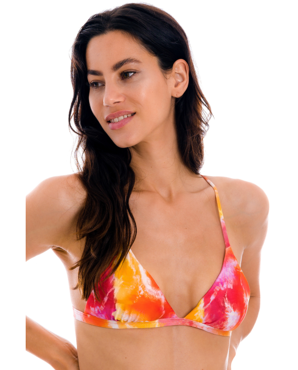 Verstellbares Triangel-Top Mit Tie-Dye-Print Rot/Orange - Top Tiedye-Red Tri-Fixo