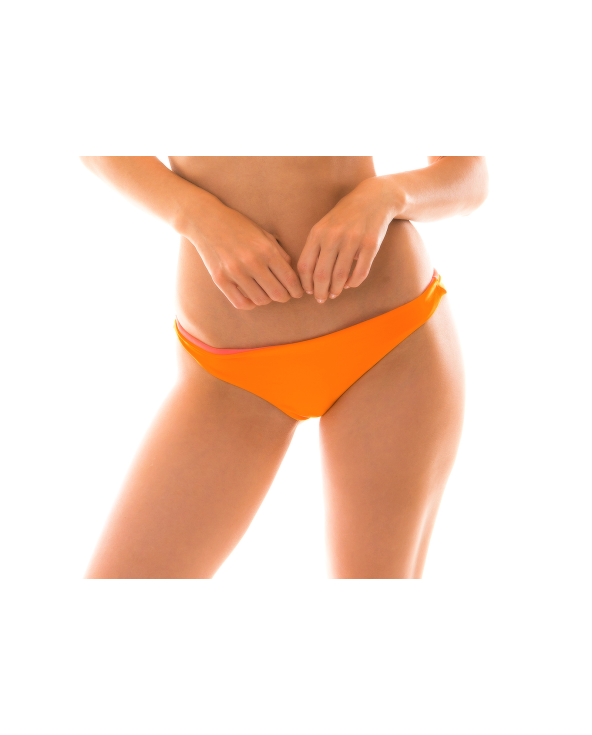 Rosa/Orangene Feste Wende-Bikinihose - Bottom Duo Orange