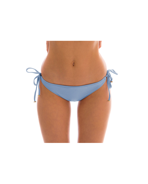 Denimblaue Scrunch-Bikinihose, Seitenschnüre - Bottom Garoa Band Comfort
