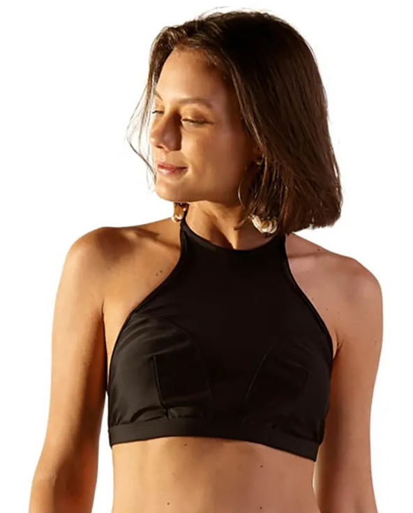 Schwarzes Crop-Top Aus Bi-Material - Top Jump Preto