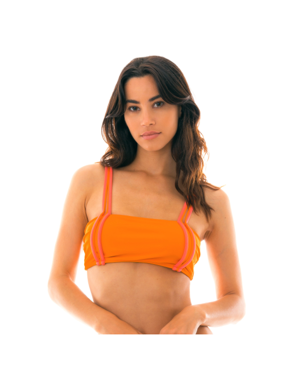 Orange/Rosanes Bikini-Top Im Sport-Bh-Stil - Top Duo Orange