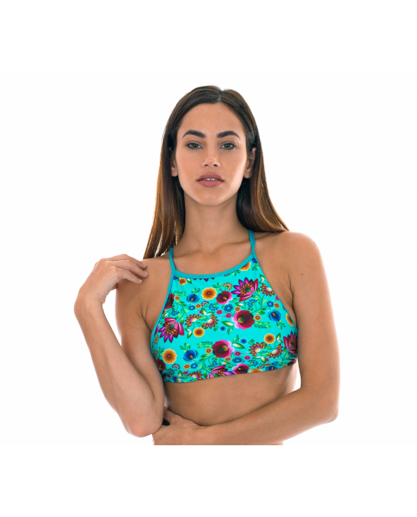 Geblümtes Bade-Crop-Top Mit Kreuzträgern - Soutien Bloom Cropped