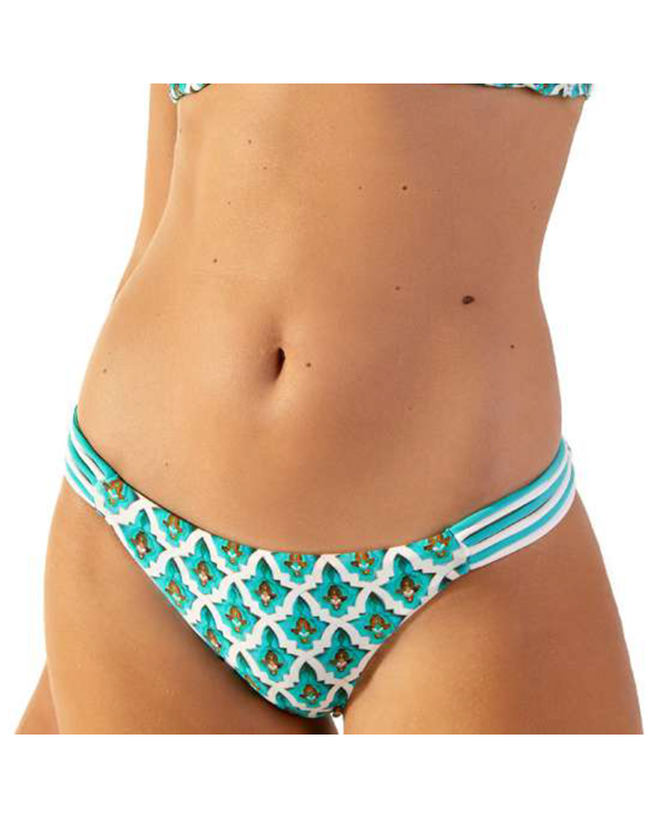 Bikinihose Mit Mosaikmuster, Strappy-Seiten - Bottom Pop Zagora