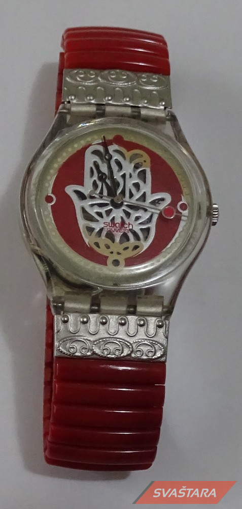 Swatch - Uhr - Crveno-Srebrni