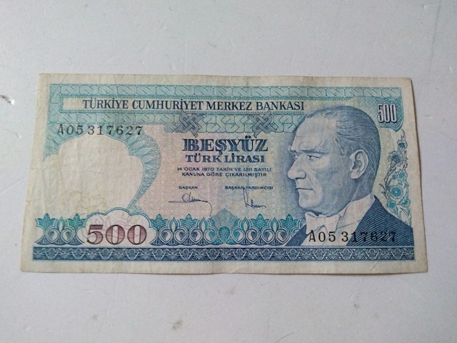 500 Lira , Turska   1970.