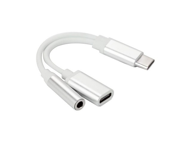 Adapter TIP C na 3.5mm AUX zenski + TIP C zenski!