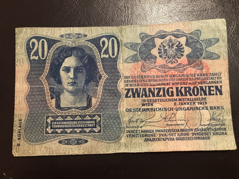 AUSTRIJA 20 KRUNA.1913.