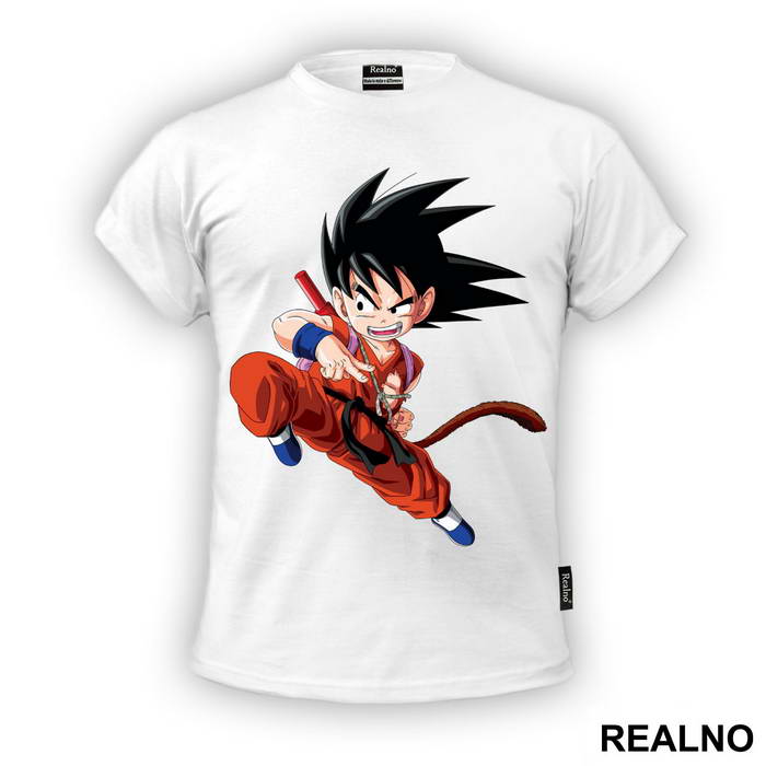 OUTLET - BELA DEČIJA MAJICA VELIČINE 8 - GOKU