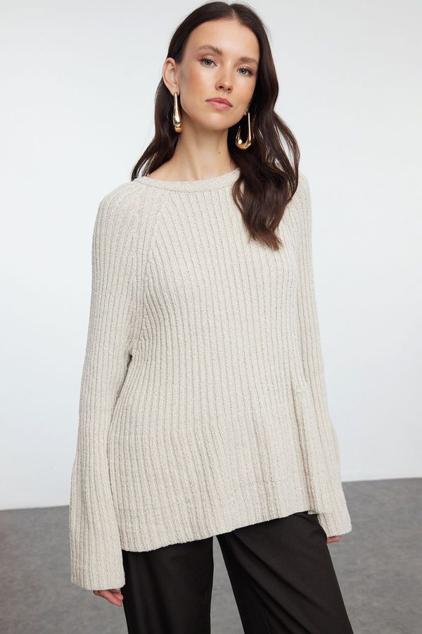 Trendyol Stone More Sustainable Peplum Detailed Knitwear Sweater