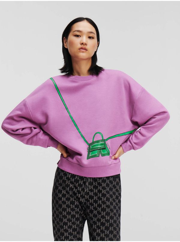 Pink womens oversize sweatshirt KARL LAGERFELD - Women