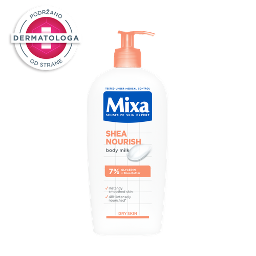 Mixa Shea Nourish intenzivno hranljivo mleko za suvu kožu, 400ml