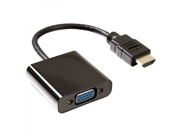 E-green Adapter HDMI (M) - VGA D-sub (F) crni