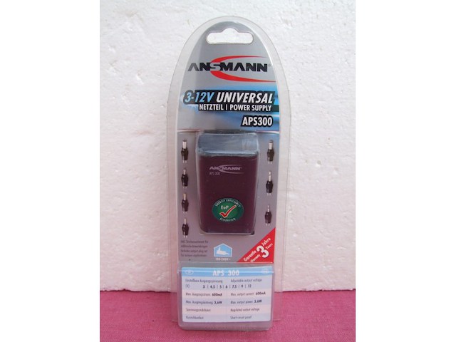 Ansmann APS300 univerzalni AC/DC adapter 3-12V 600mA NO