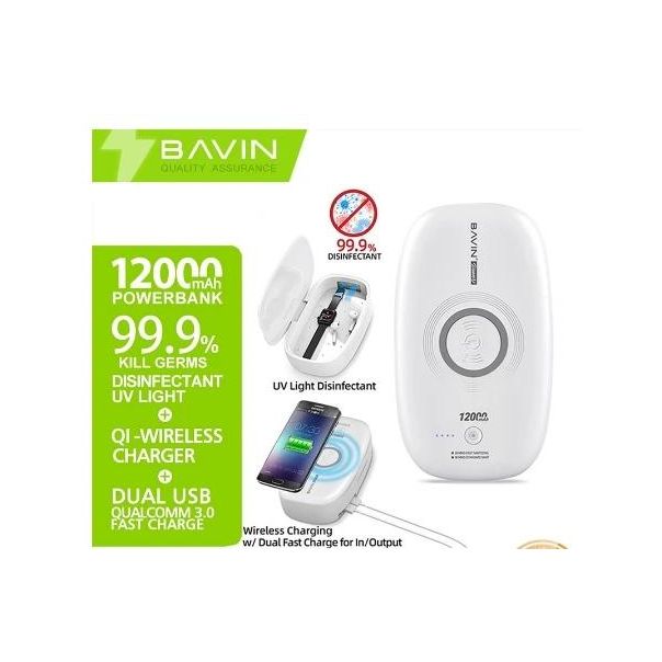 BAVIN Sterilizator/ Power Bank 12000mAh/Wireless Punjač 10w, bela