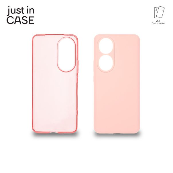 JUST IN CASE Silikonska maska 2u1 Extra case za Honor 90, roze