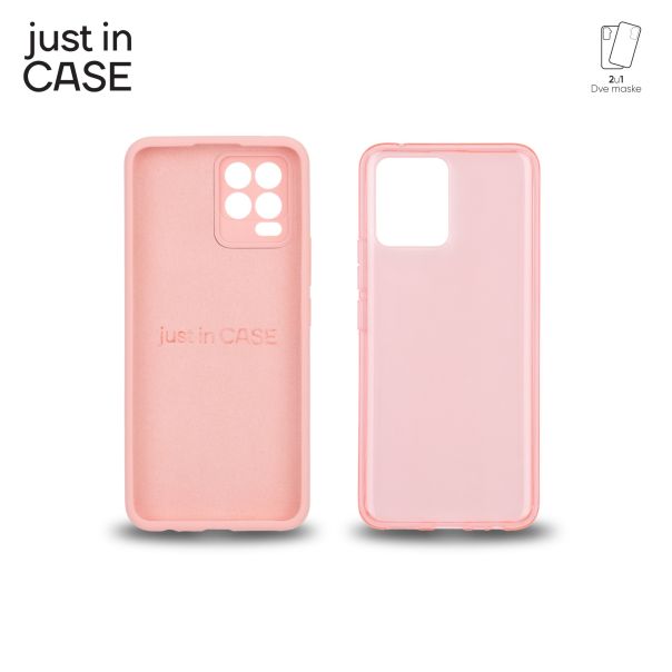 JUST IN CASE Maska 2u1 Extra case MIX za Realme 8, roze