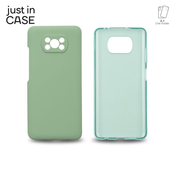 JUST IN CASE Maska 2u1 Extra case MIX za Poco X3 Pro, zelena