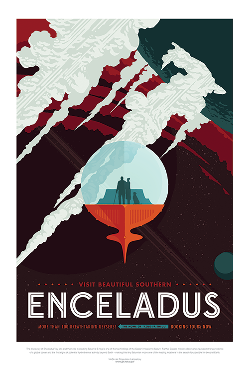 Enceladus - JPL Travel Poster