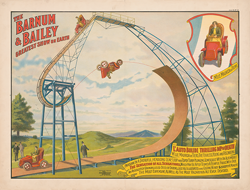 The Barnum and Bailey greatest show on earth - L'Auto Bolide thrilling dip of death... (1905)