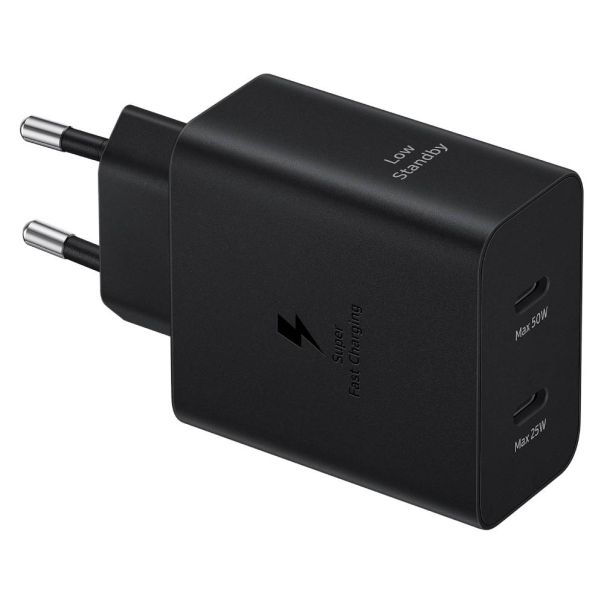 SAMSUNG Univerzalni adapter Duo, 2x USB-C, max 50W, crna