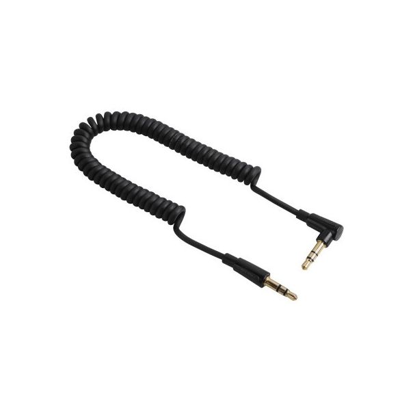 HAMA Kabl audio Flexi-Slim spiralni, 3.5-3.5mm, crna