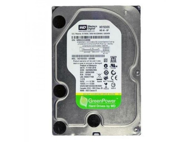 HDD 3.5 ** 1.5TB WD15EVDS WD AV-GP Green IntelliPower 7200RPM 32MB SATA