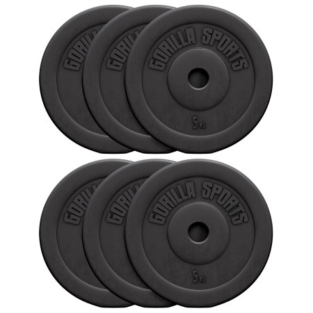 Gorilla Sports Set tegova obloženih plastikom 30 kg (6 x 5 kg) ( 100201-00006-0113 )
Set tegova idealan za trening sa šipkama i težinom po vašem izboru