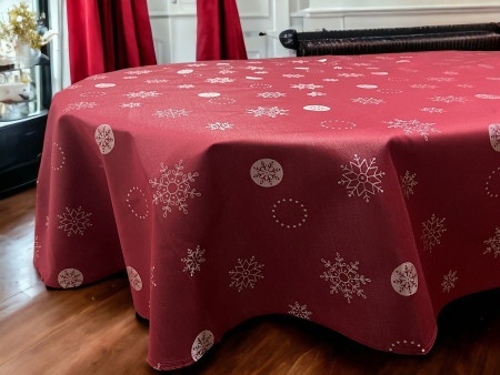 Stolnjak Okrugli 150cm Snowflakes Bordo ( VLK0001360snowflakesbordookrugli )