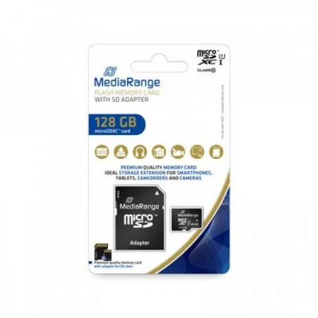 Mediarange GERMANY MEMORIJSKE KARTICE 128GB MICRO SDXC/UHS-1/+ADAP C10/MR945 ( MCMR945/Z )