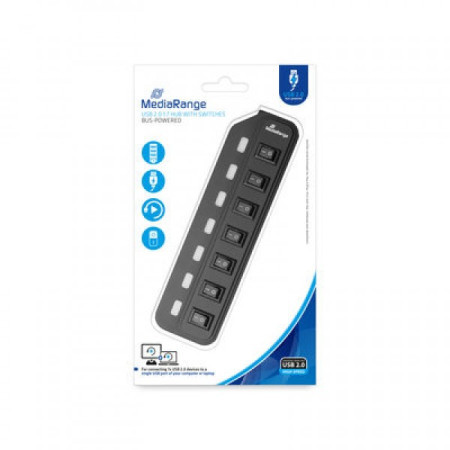 Mediarange 2.0 sa dodatnih 7 USB HUB portova MRCS504 ( HUBMR504 )