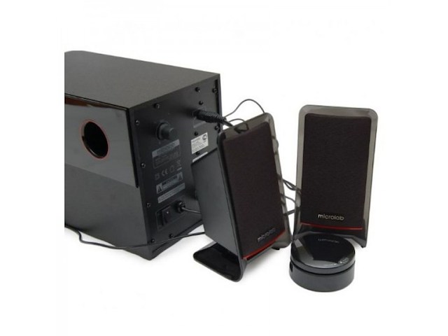 Microlab M-200BT Aktivni drveni zvucnici 2.1 40W RMS(16W, 2x12W) BLUETOOTH daljinski , 3.5mm