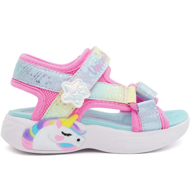 Skechers Sandale za devojčice Unicorn dreams, Plavo-roze