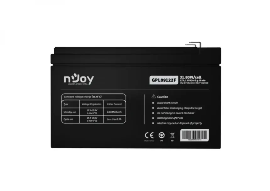 NJOY GPL09122F baterija za UPS 12V 9Ah (BTVACIUOCTB2FCW01B)