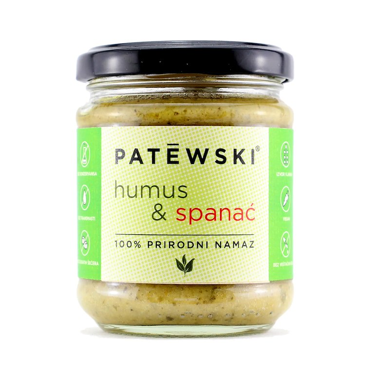 PATEWSKI Prirodni humus namaz i spanać 160g