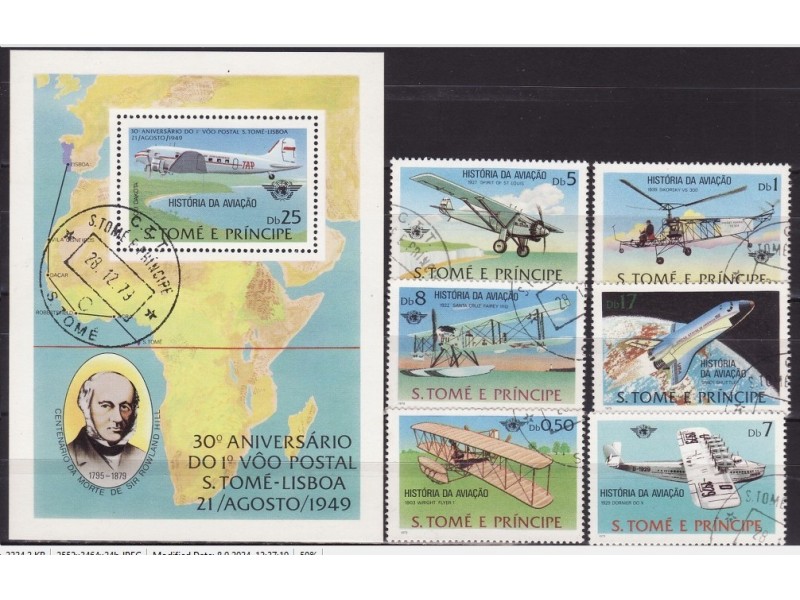 Sao Tome - Bl+ ser avioni - 1979.