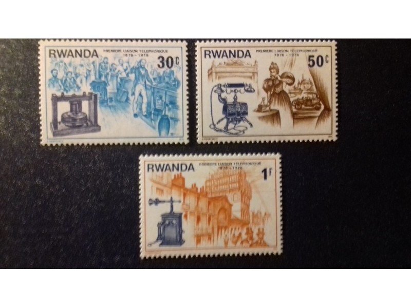 Ruanda - 100 god prvog telefonskog razgovora 3 kom 1976