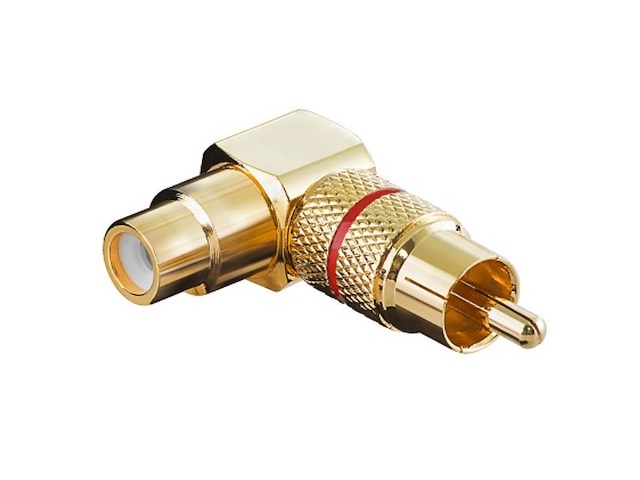 Adapter RCA M-RCA F ugaoni zlatni crveni