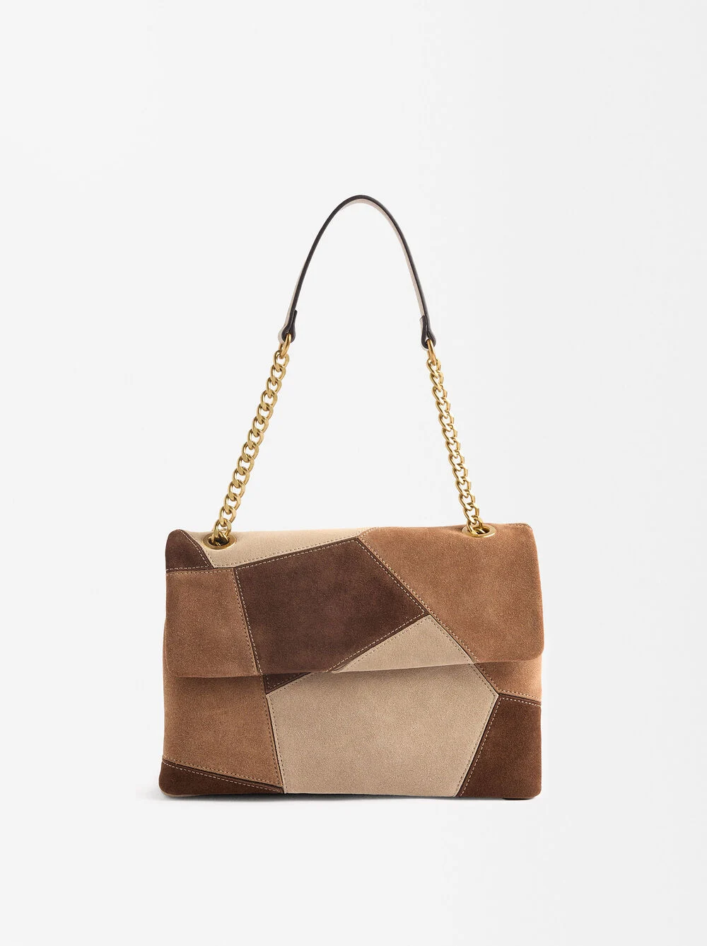 Shoulder Bag With Patchwork Leather