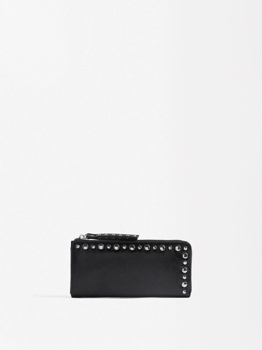 Wallet With Zipper And Studs