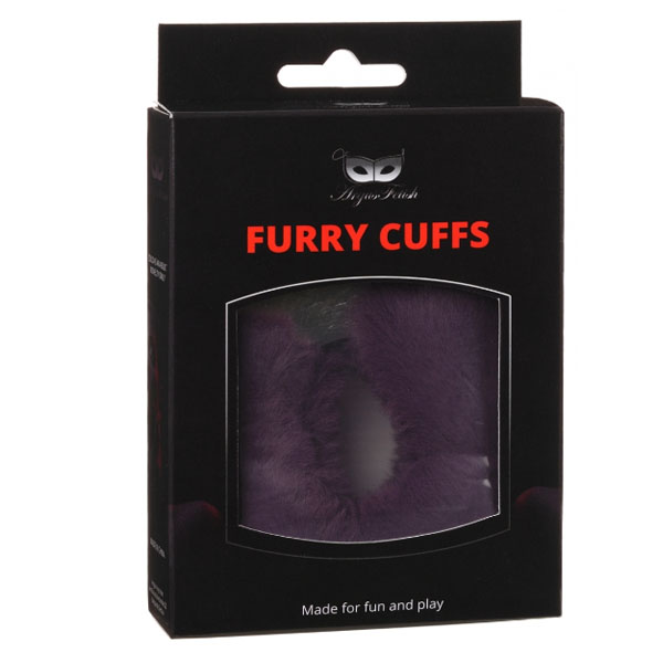 Purple plush handcuffs