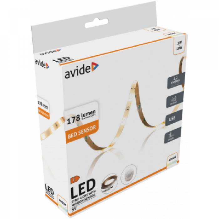 LED traka 5V 3W 1.2m USB sa senzorom za krevet