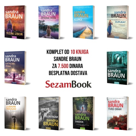 KOMPLET OD 10 KNJIGA SANDRE BRAUN ZA 7500 DINARA (BESPLATNA DOSTAVA)