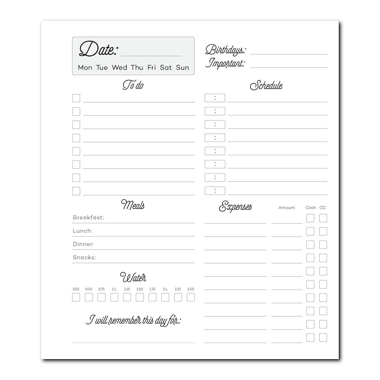 Insert – Dnevni plan 2 (10 listova)